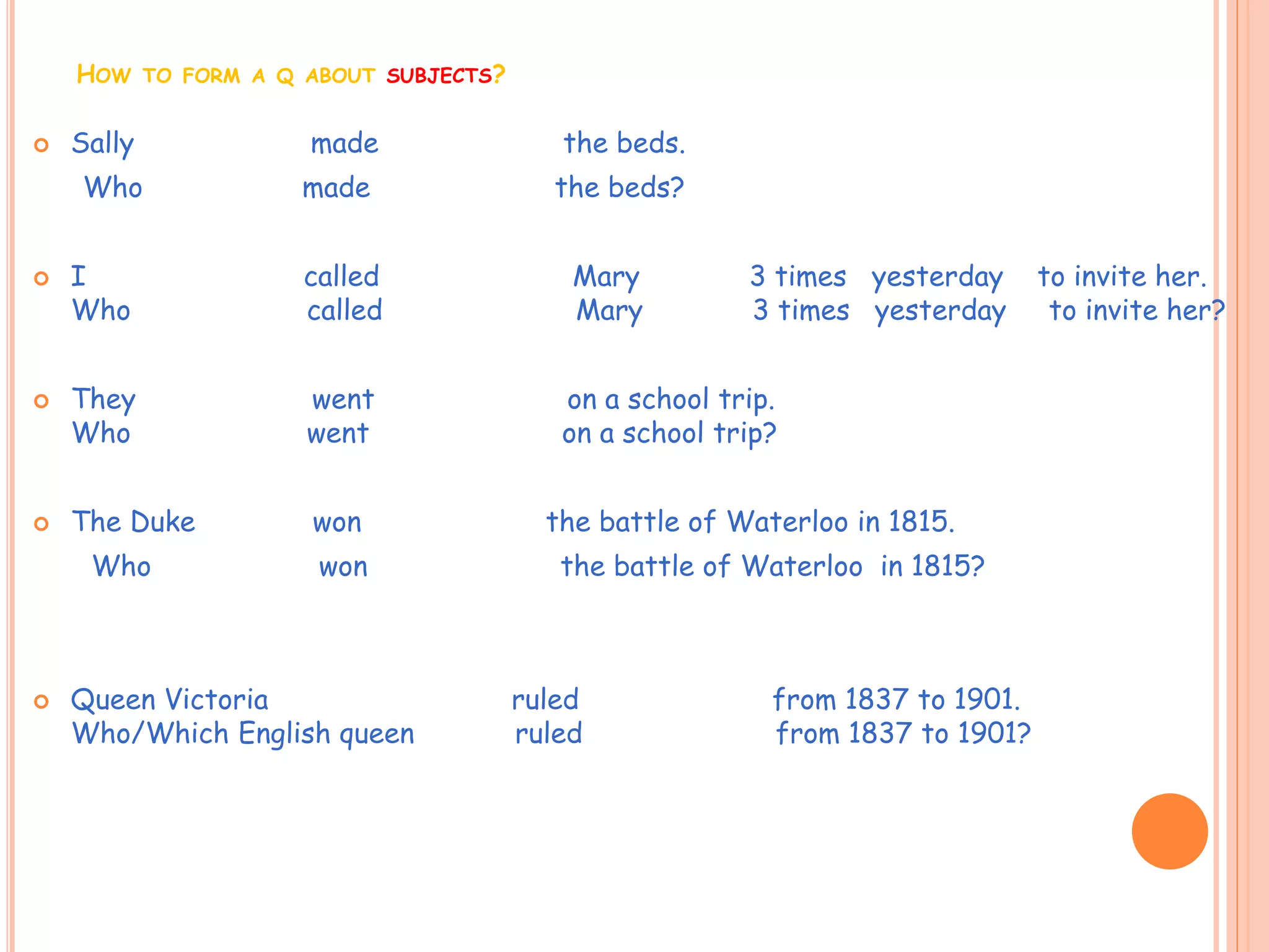 Upstream A2 Wh- Questions | PPTX