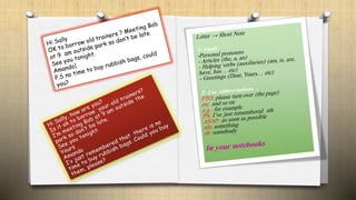 Upstream B1 Writing Short Notes | PPT