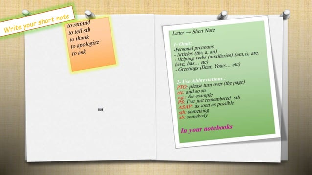 Upstream B1 Writing Short Notes | PPT