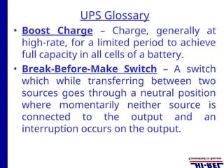UPS Workshop , Details , working Principle | PPT