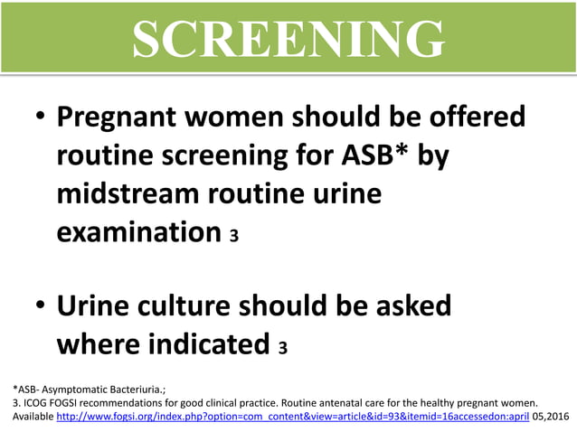 Asymptomatic Bacteriuria (ASB) in Pregnancy ( for public awareness )Dr ...