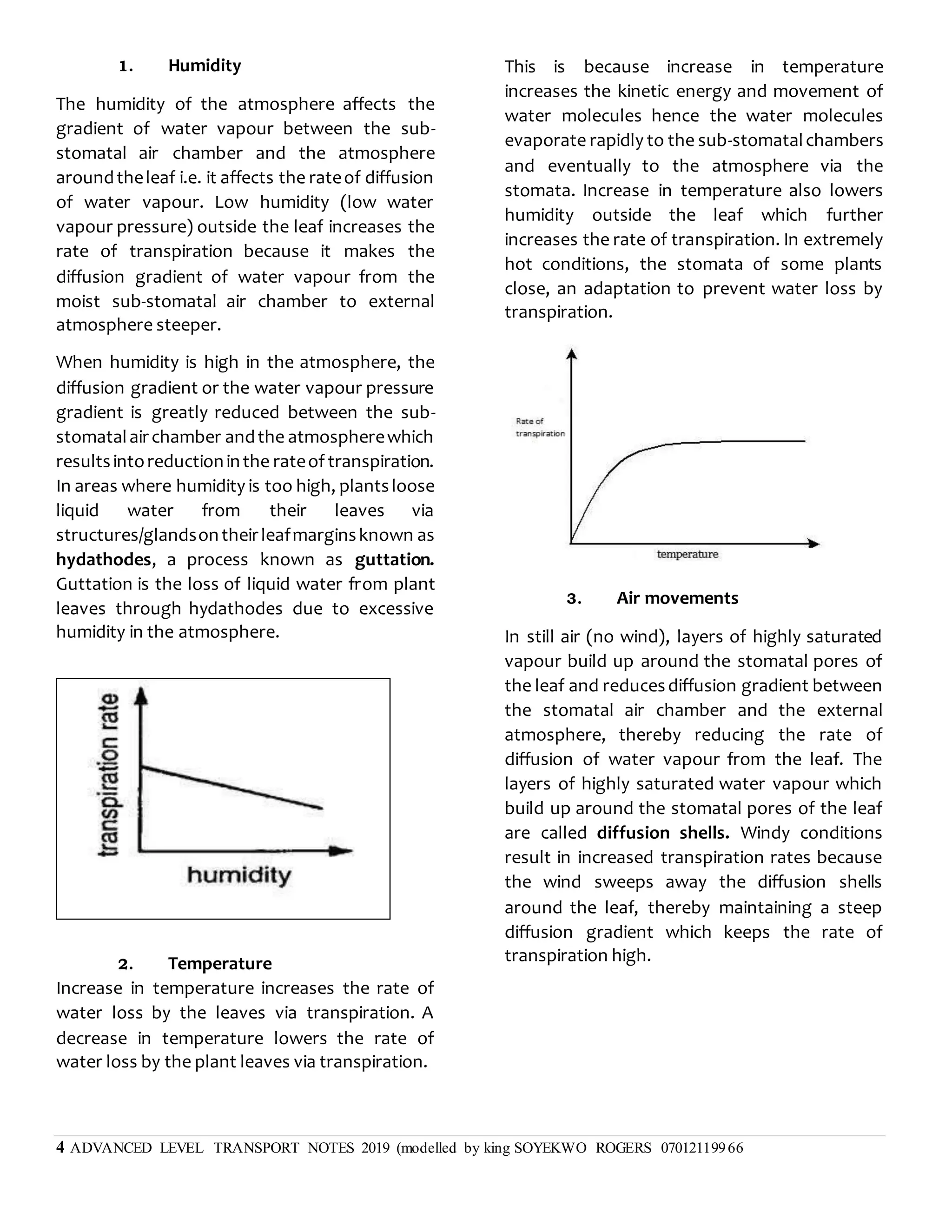UPTAKE AND TRANSPORT IN ORGANISMS-ADVANCED LEVEL | DOCX