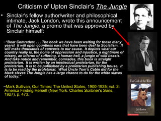 Upton sinclair and critics of the jungle | PPT