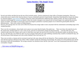 Upton Sinclair Dbq | PPT