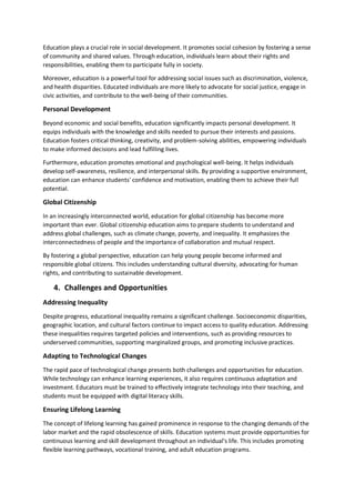 The Evolution and Importance of Education for Youth | PDF
