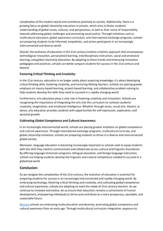 The Evolution of Education: Adapting Schools for the 21st Century | PDF