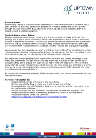Uptown School - Parent Handbook | PDF