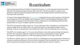 Ib Curriculum | PPTX | Professional School | Postgraduate Education