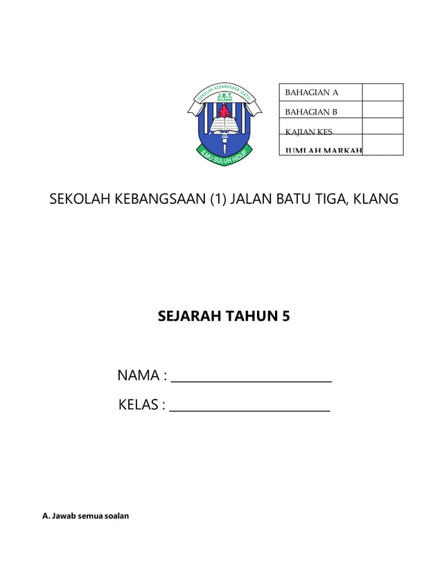 Upt Sejarah Tahun 5 Docx