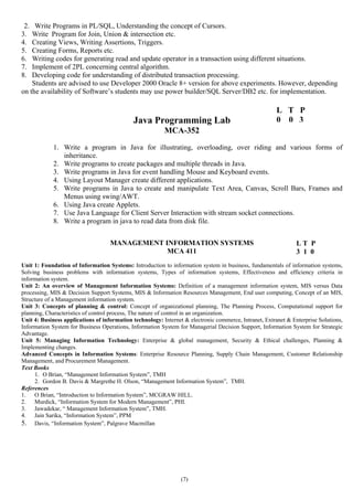 Uptu study scheme_mca1 | PDF