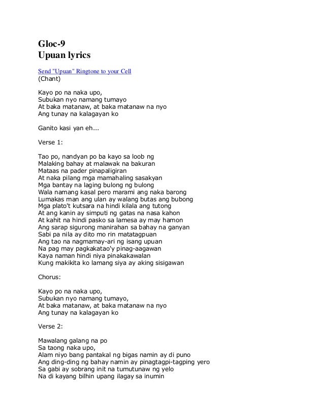 Upuan by gloc 9 Upuan by gloc 9
