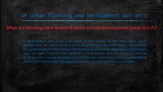 Uttar Pradesh Urban Planning and Development Act- 1973 | PPTX