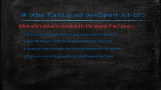 Uttar Pradesh Urban Planning and Development Act- 1973 | PPTX