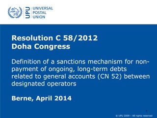 Upu resolution c58 2012 doha congress | PPT