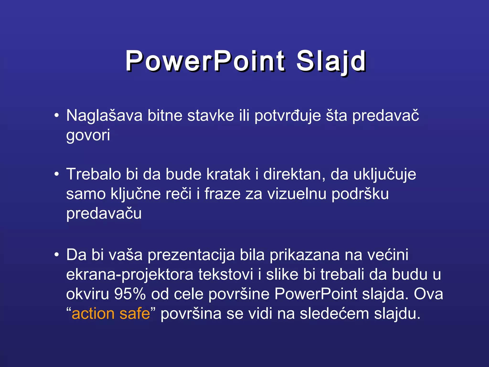 Uputstva za powerpoint | PPT