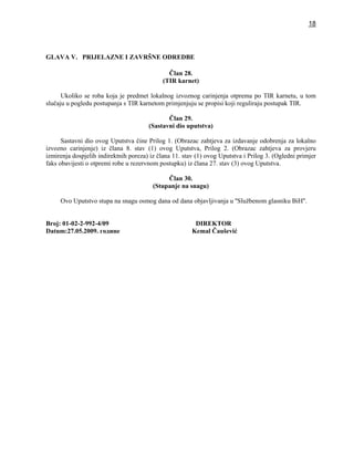 Uputstvo za lokalno izvozno carinjenje | PDF