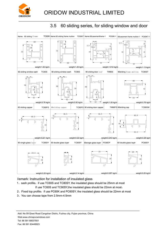 Upvc profile catalogue | PDF | Automotive