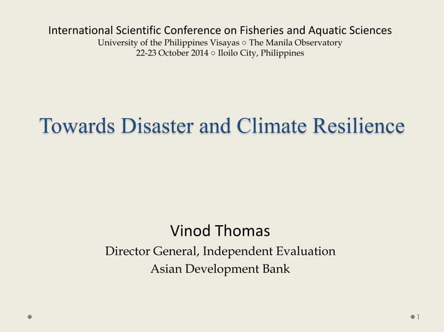Toward Disaster and Climate Resilience | PPT