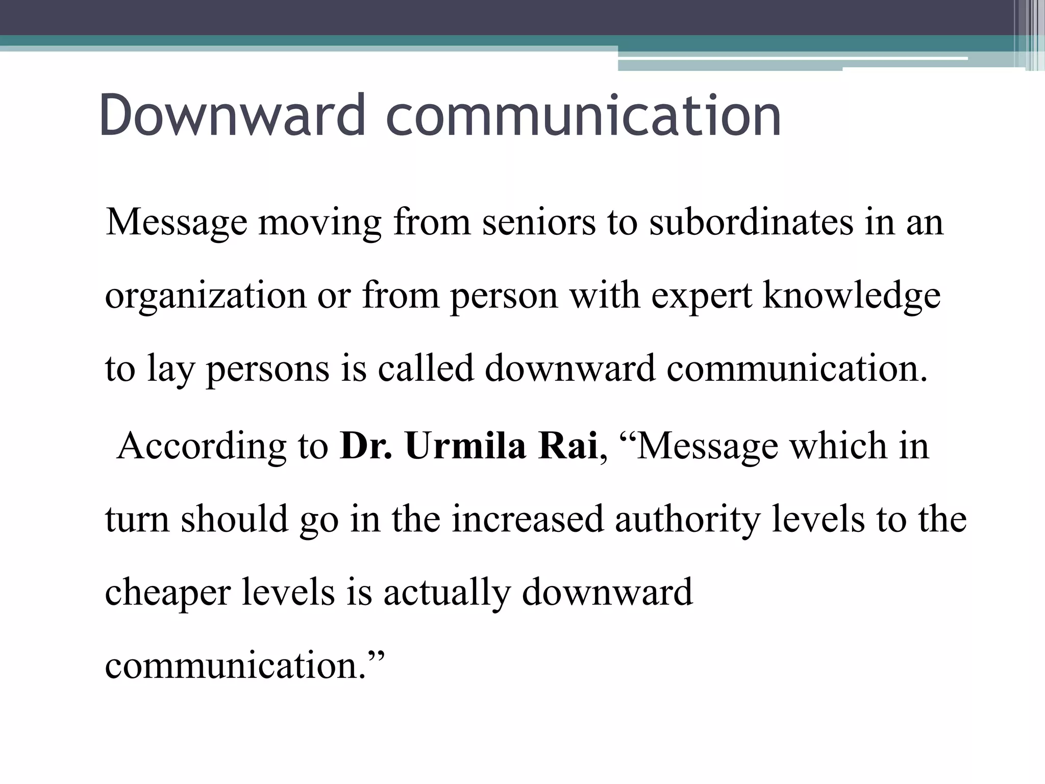 Upward communication and downward communication | PPTX