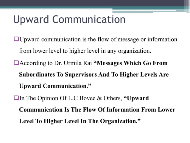 Upward communication and downward communication | PPTX | Business ...