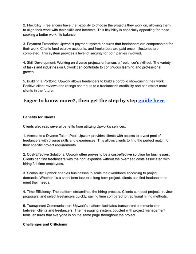 Upwork Guide.pdf | Freelance Writing | Content Production