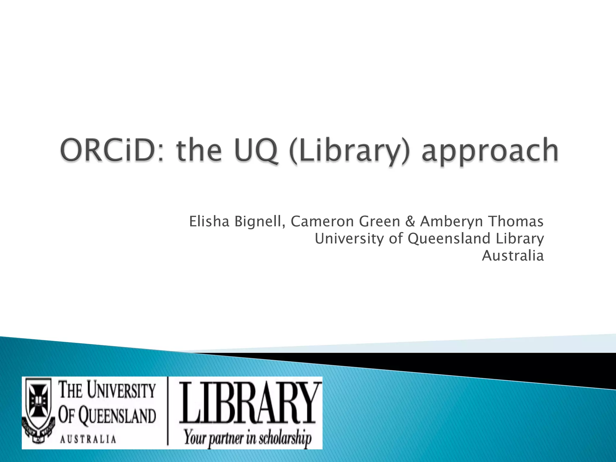 ORCID Implementations with University RIM Systems (University of ...