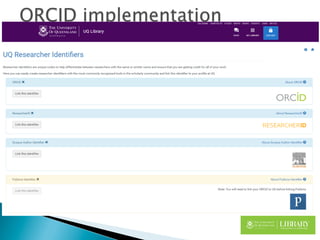 ORCID Implementations with University RIM Systems (University of ...