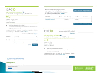 ORCID Implementations with University RIM Systems (University of Queensland, A. Thomas) | PDF ...