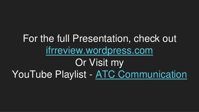 ATC Communication - Phraseology - Common Terms (FAA/EASA)