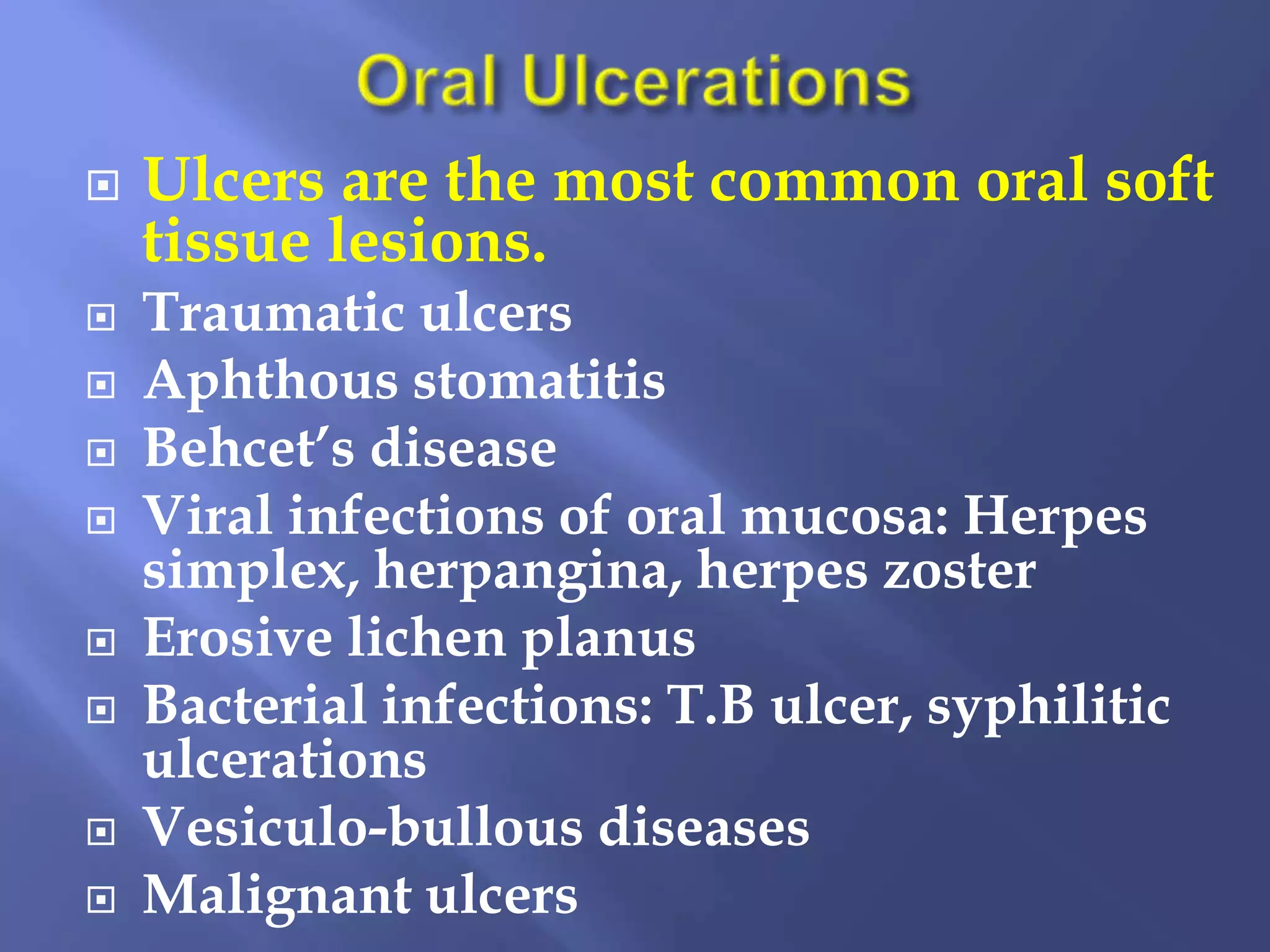 Primary oral ulcerative lesions new | PPTX