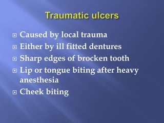 Primary oral ulcerative lesions new | PPTX