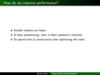 Faster Column-Oriented Indexes | PDF