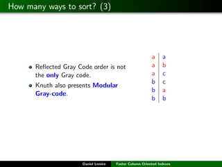 Faster Column-Oriented Indexes | PPT
