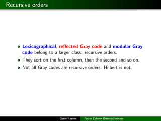 Faster Column-Oriented Indexes | PPT