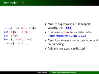 Faster Column-Oriented Indexes | PDF