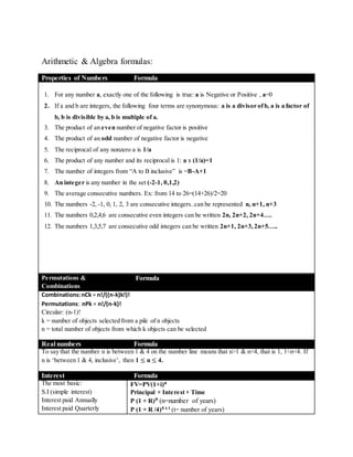 Arithmatic & algebra | DOCX
