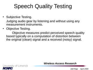 Implementation of a Non-Intrusive Speech Quality Assessment Tool on a Mid-Network Device | PPT