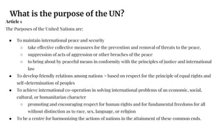 Understanding the UN model | PPTX | Political Issues & policy | Politics