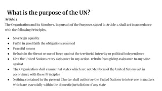 Understanding the UN model | PPTX | Political Issues & policy | Politics