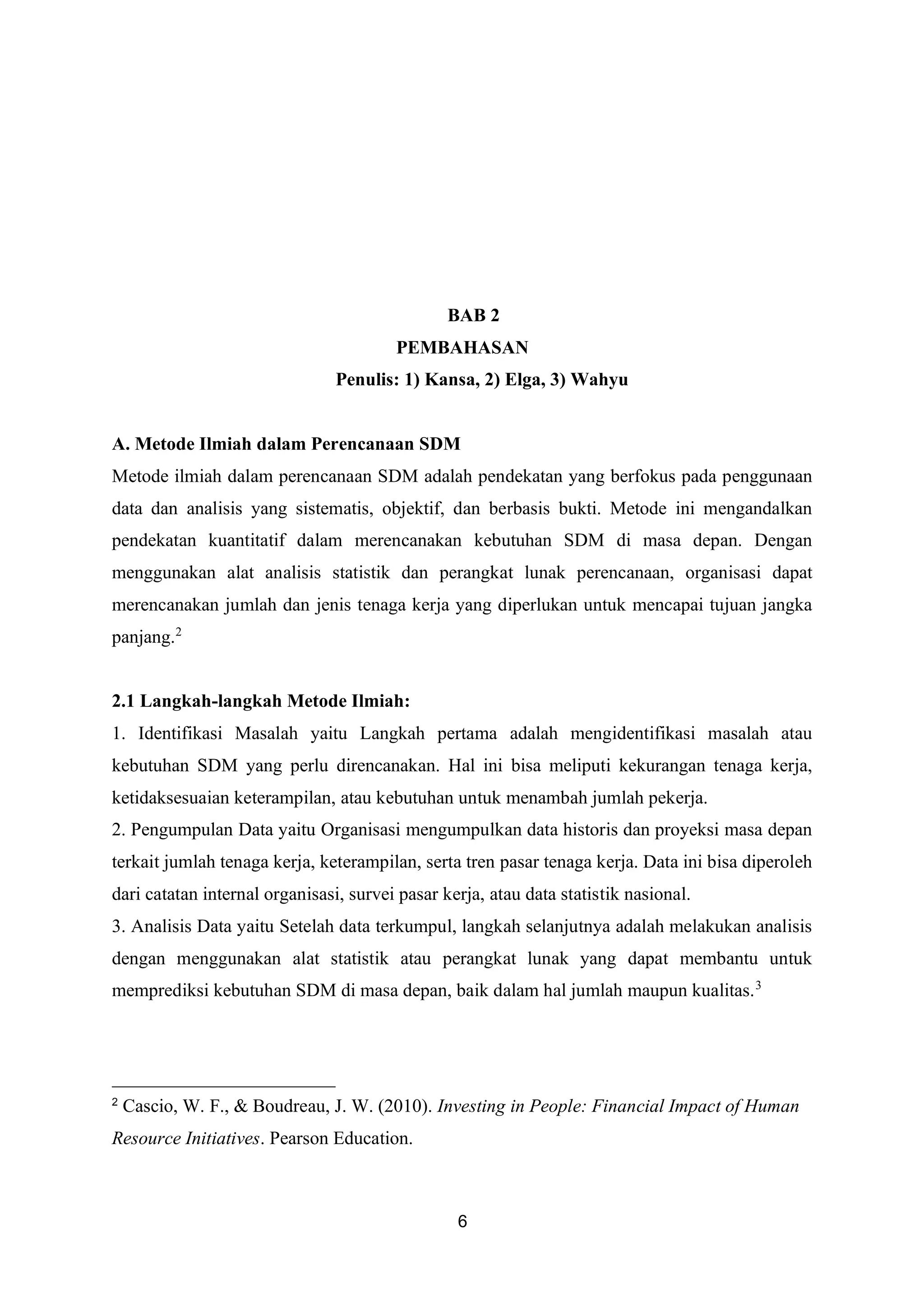 Makalah Metode Perencanaan Sumber Daya Manusia (SDM): Strategi dan Implementasi untuk Efisiensi ...