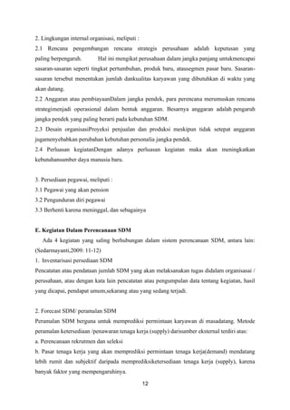 Makalah Metode Perencanaan Sumber Daya Manusia (SDM): Strategi dan ...