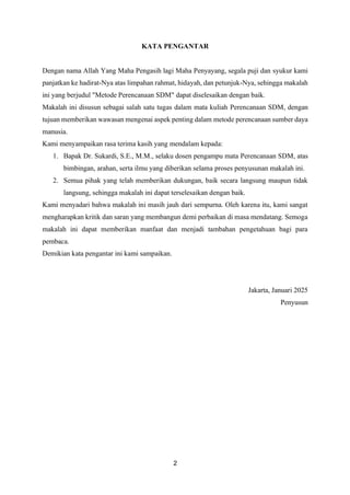 Makalah Metode Perencanaan Sumber Daya Manusia (SDM): Strategi dan Implementasi untuk Efisiensi ...