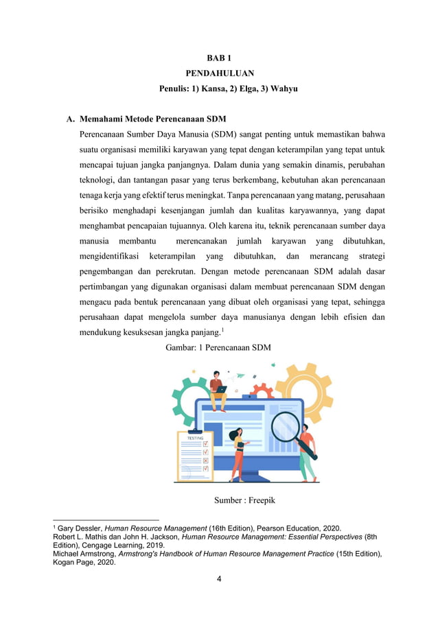 Makalah Metode Perencanaan Sumber Daya Manusia (SDM): Strategi dan Implementasi untuk Efisiensi ...