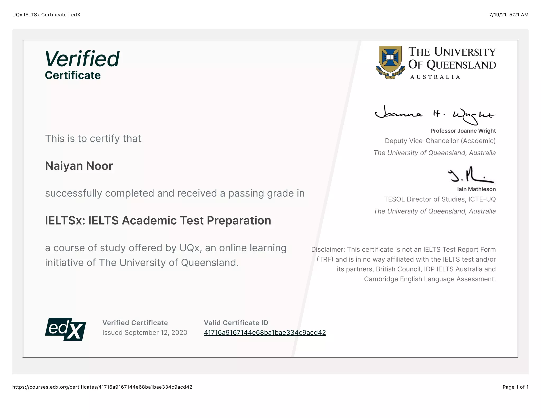 UQx ieltsx certificate | edX | PPT