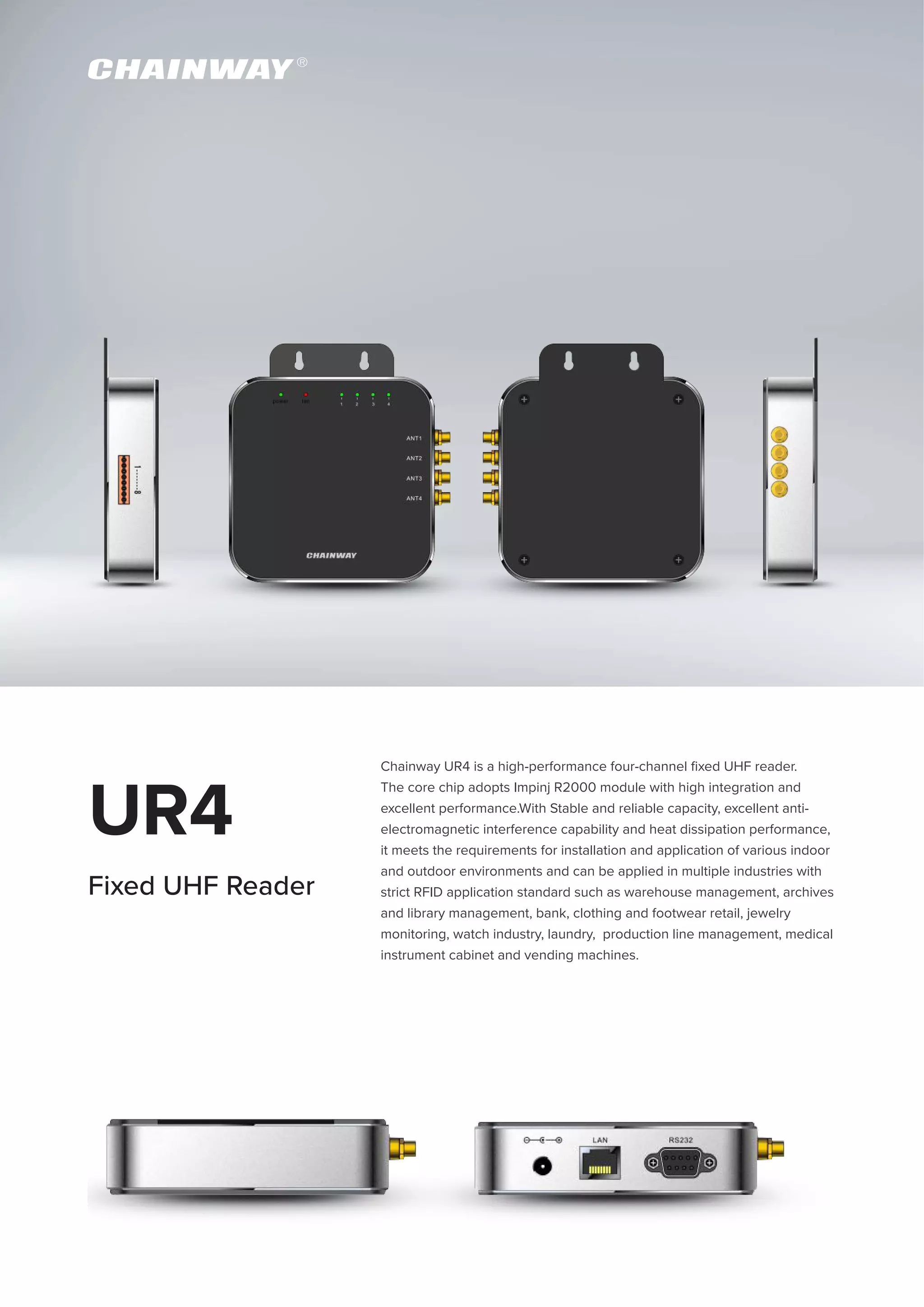 Chainway UR4 Fixed UHF Reader | PDF | Technology & Computing