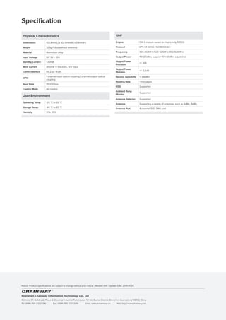 Chainway UR4 Fixed UHF Reader | PDF | Technology & Computing