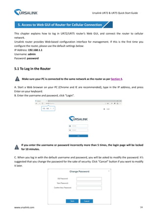 Ursalink UR75 Industrial Cellular Router Quick Start Guide | PDF