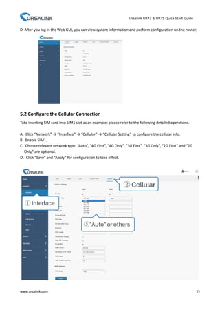 Ursalink UR75 Industrial Cellular Router Quick Start Guide | PDF