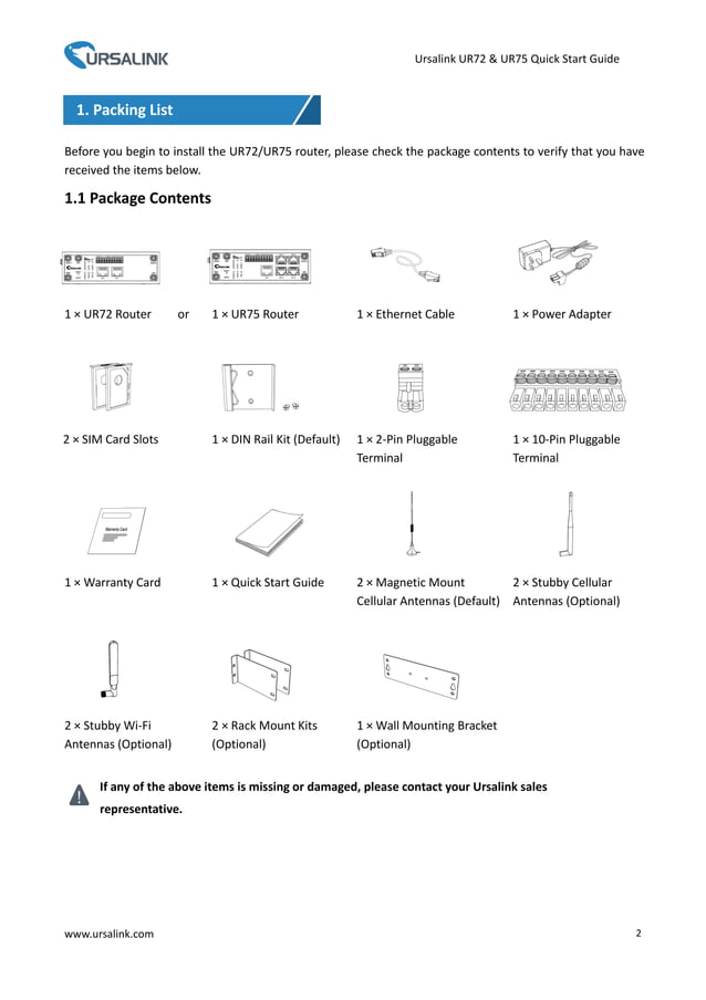 Ursalink UR75 Industrial Cellular Router Quick Start Guide | PDF