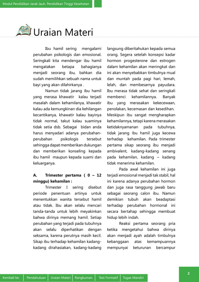 Perubahan dan adaptasi psikologis pada ibu hamil | PDF